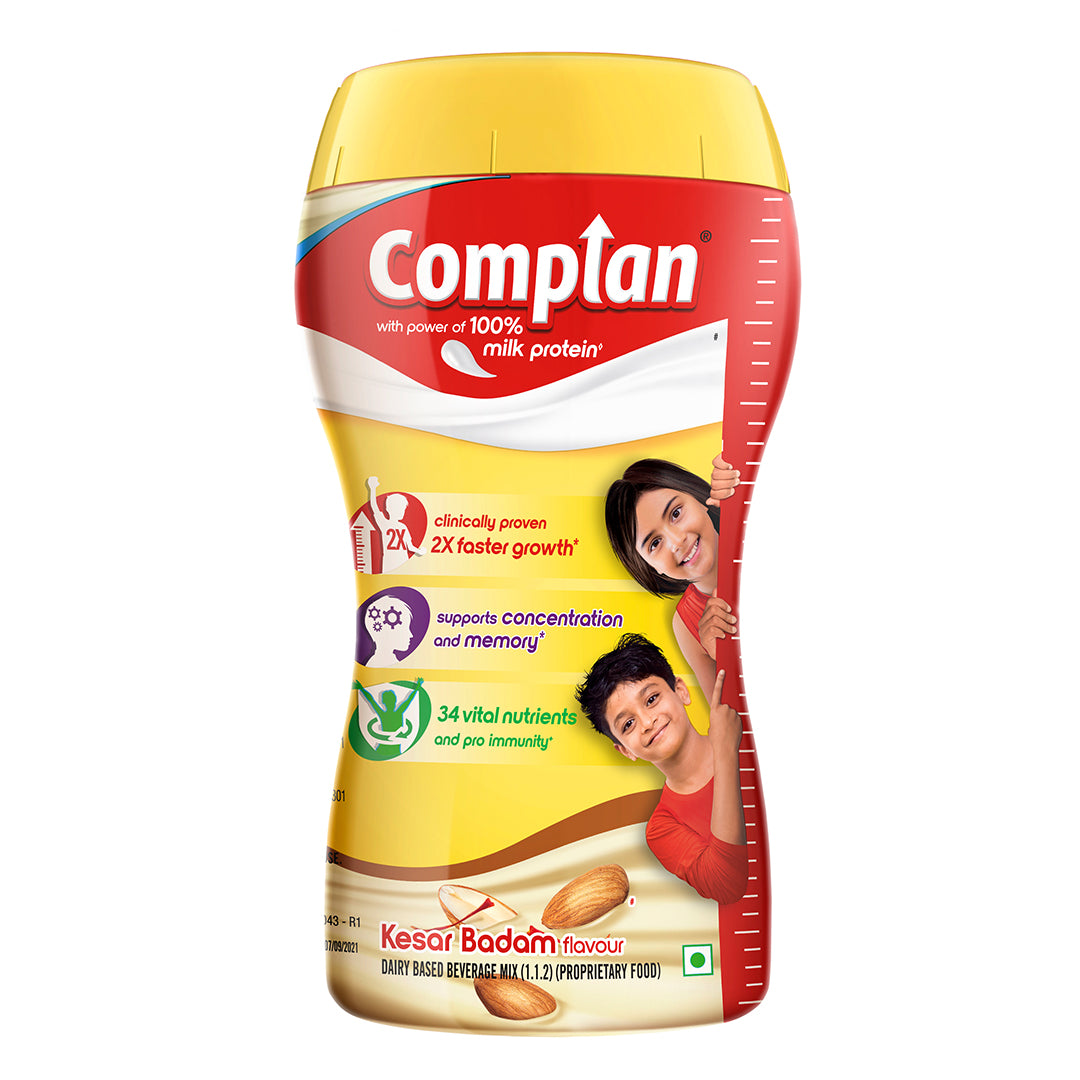 Complan Nutrition Drink Powder for Children, Kesar Badam Flavour, 500 – ZydusMart by Zydus