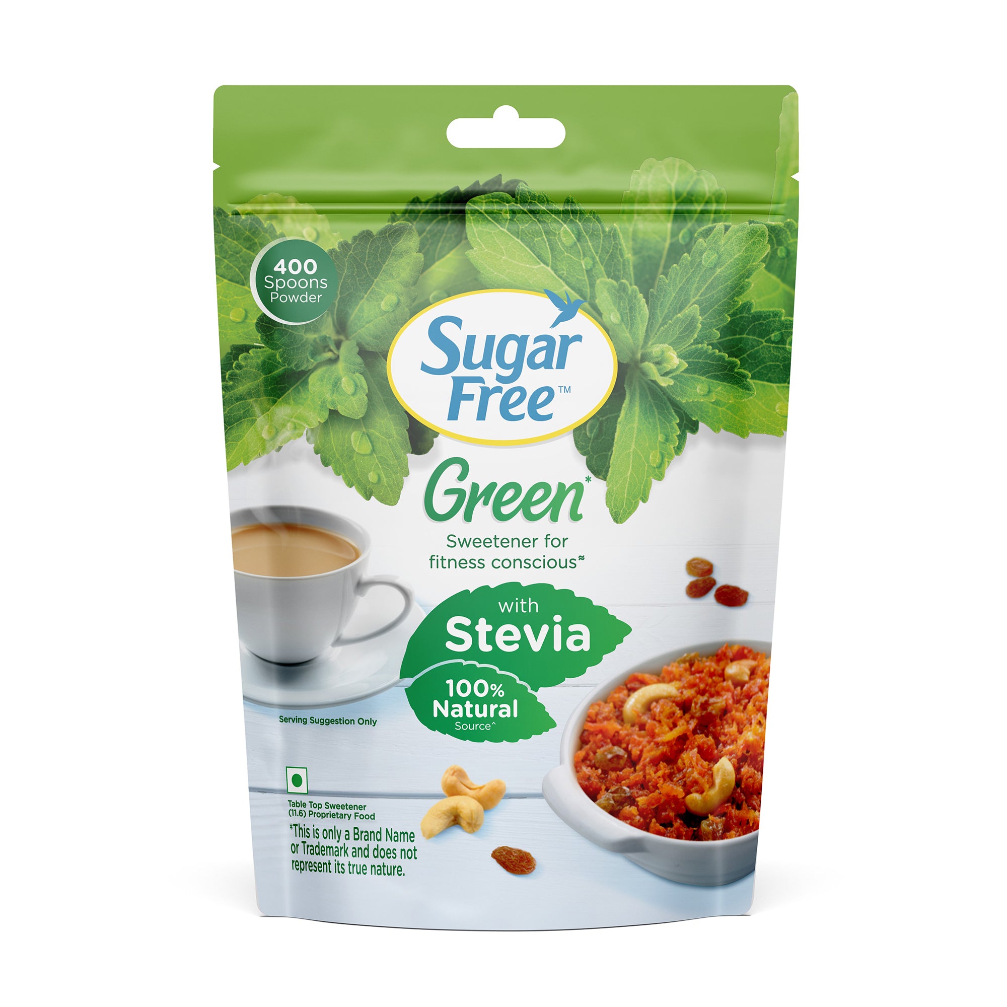 Sugar Free Green Stevia Pouch 400 g |100% Plant based Natural Sweetene ...