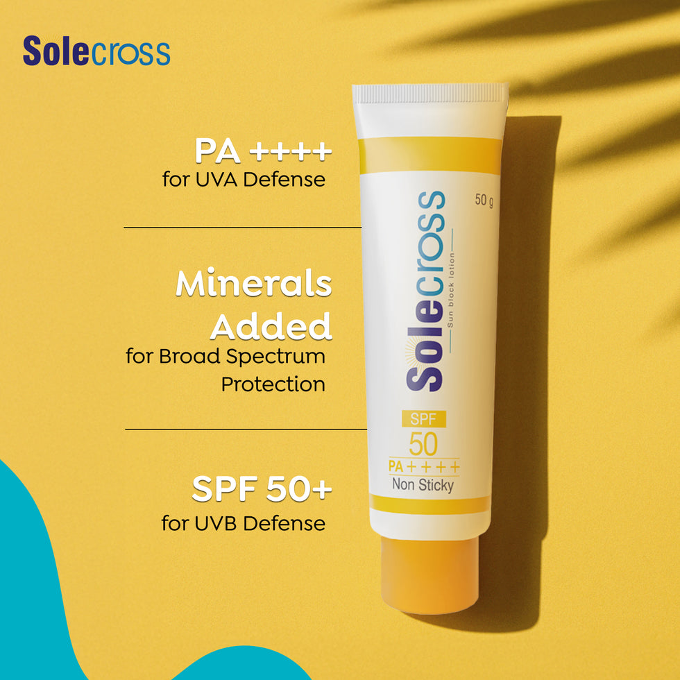 Solecross Sun block Lotion - SPF 50+ PA++++ | Non-Sticky Formula Based ...